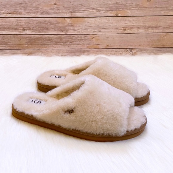 UGG | Shoes | Ugg Womens Annia Peep Toe Sheepskin Slippers | Poshmark